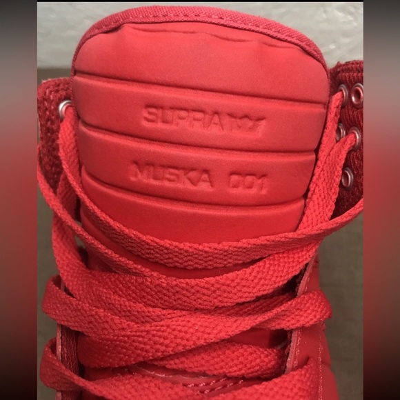 Supra | Shoes | Euc Supra Muska 0 Skytop Triple Red Sz 95 Red Leather ...
